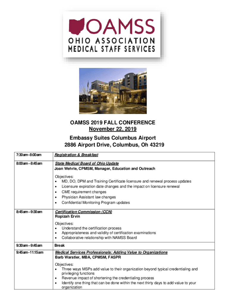 Fillable Online Embassy Suites Columbus-Airport 2886 Airport Drive ...