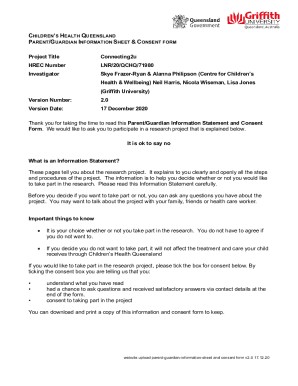 Fillable Online Parent/Guardian Information Sheet & Consent Form ...