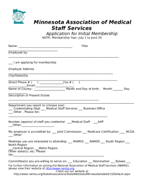 Minnesota Uni Credentialing Application - namss.org Doc Template | pdfFiller