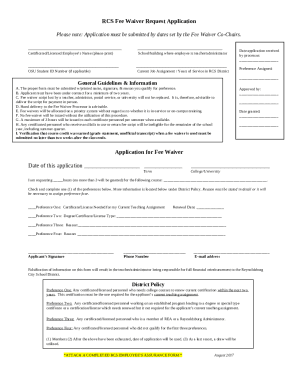 Fee Waiver Request Application Doc Template | pdfFiller