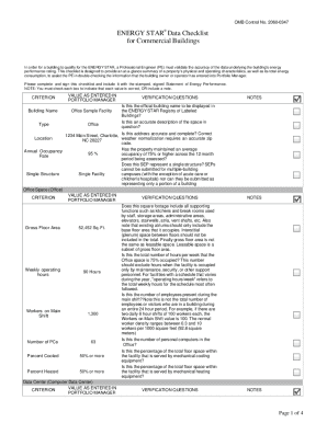 Fillable Online Fillable Online energystar ENERGY STAR Data Checklist ...