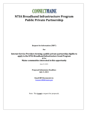 Fillable Online NTIA Broadband Infrastructure Program Public Private ...