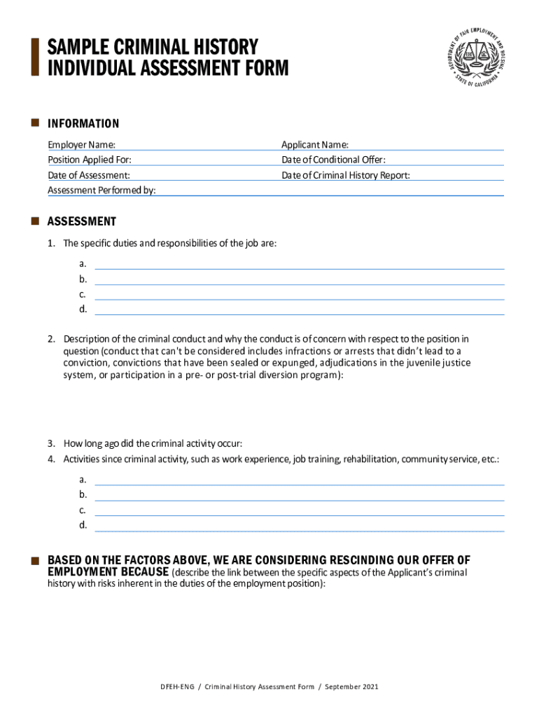 Fillable Online www.dfeh.ca.govwp-contentuploadsFair Chance Act Sample ...