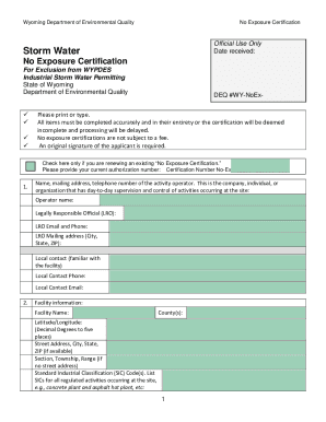 Fillable Online Individual permit Application for storm water ...