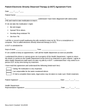 VDOT Patient Agreement - Oregon Doc Template | pdfFiller