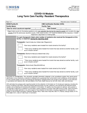 Fillable Online COVID-19 Module Long Term Care Facility. NHSN OMB Forms ...