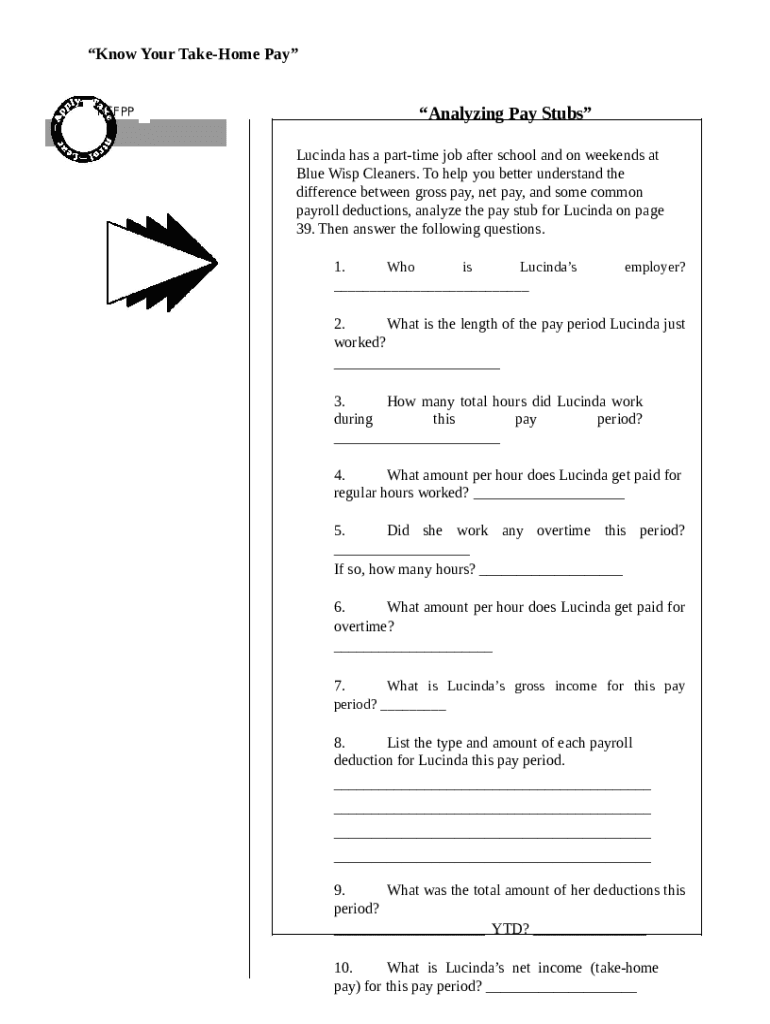 Sample Lesson Know Your Take Home Pay Printable Pdf Download Doc