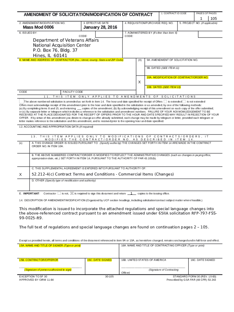 AMENDMENT OF SOLICITATION/MODIFICATION OF CONTRACT , 1 ... Doc Template ...