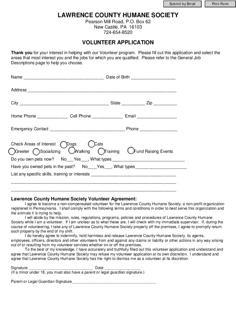 Fillable Online Fillable Online Volunteer Consent Form - Lawrence ...