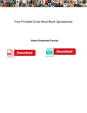 Fillable Online Free Printable Excel Word Blank Spreadsheet. Free ...