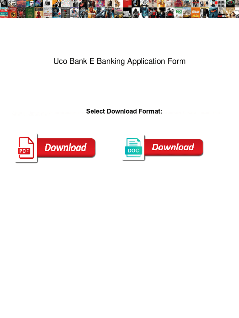 Fillable Online Uco Bank E Banking Application Form. Uco Bank E Banking ...