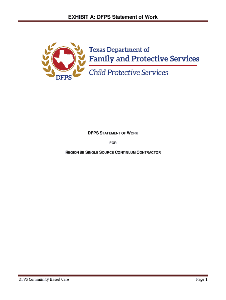 Fillable Online Fillable Online EXHIBIT A: DFPS Statement of Work Fax ...