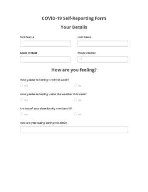 Fillable Online COVID-19 Self-Reporting Form Fax Email Print - pdfFiller