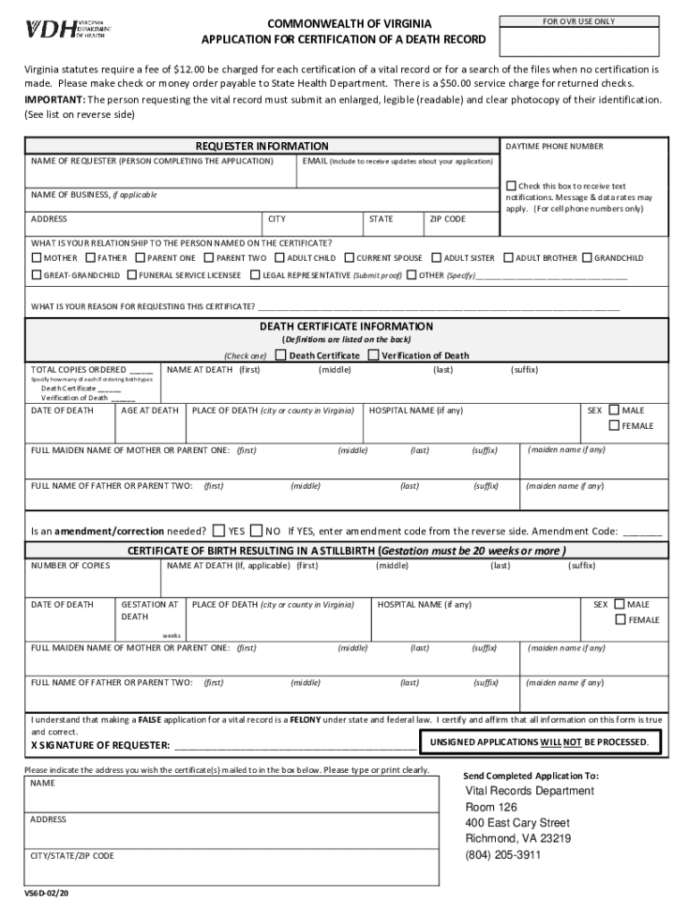 Fillable Online Fillable Online COMMONWEALTH OF VIRGINIA FOR OVR USE ...