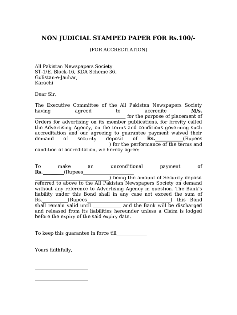 Pakistan Non Judicial Paper Doc Template PdfFiller
