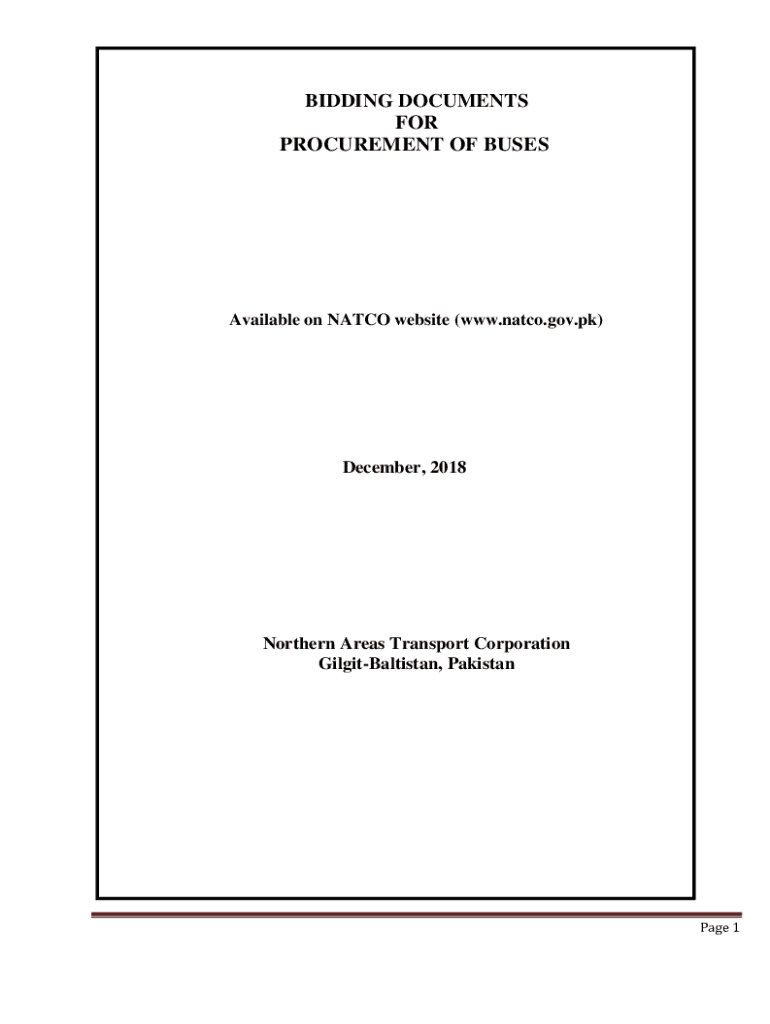 Fillable Online BIDDING DOCUMENTS FOR PROCUREMENT OF 40 FEET .M/S NATCO ...