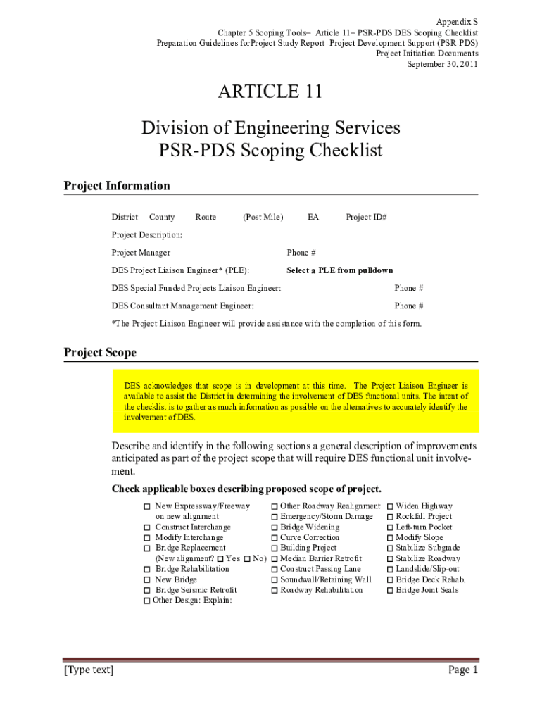 Fillable Online dot ca Article 11 - Division of Engineering Services ...