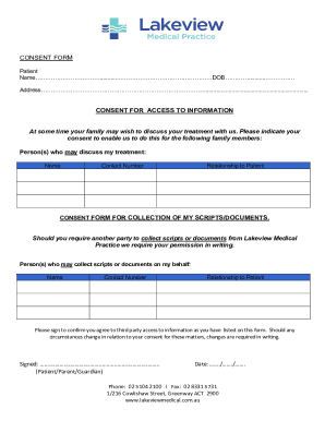 Fillable Online Consent form for info and collection.doc Fax Email ...