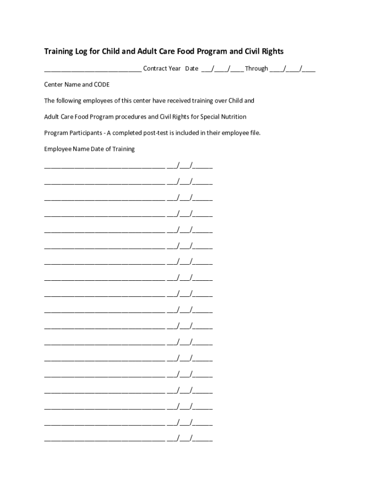 Fillable Online Training Requirements in the CACFP - California ...