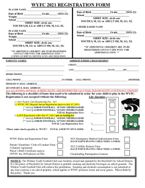 Fillable Online Cheerleader Information Form Fax Email Print - pdfFiller