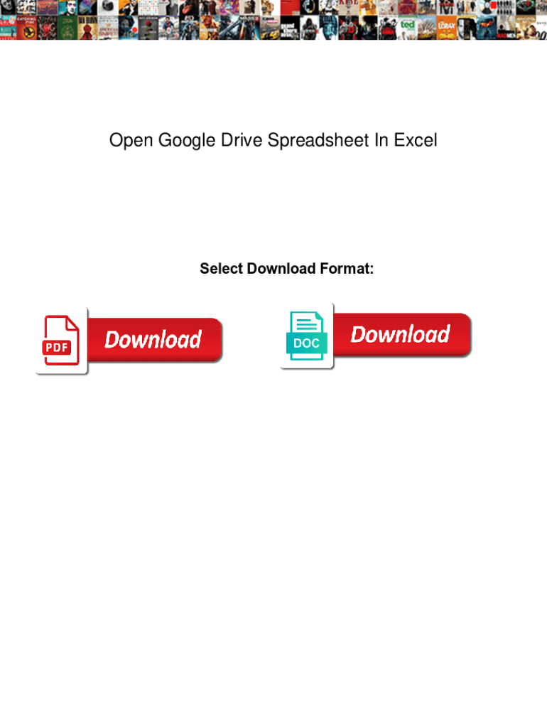 Fillable Online Open Google Drive Spreadsheet In Excel. Open Google ...