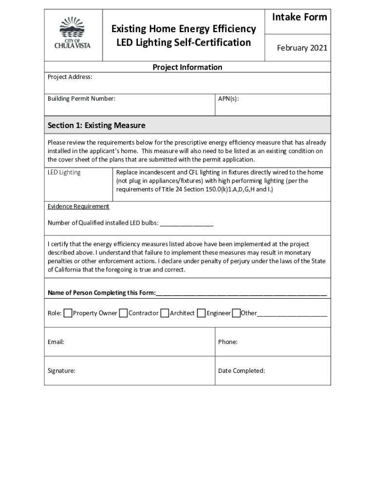 Fillable Online Get the free Intake Form Existing Home Energy ...