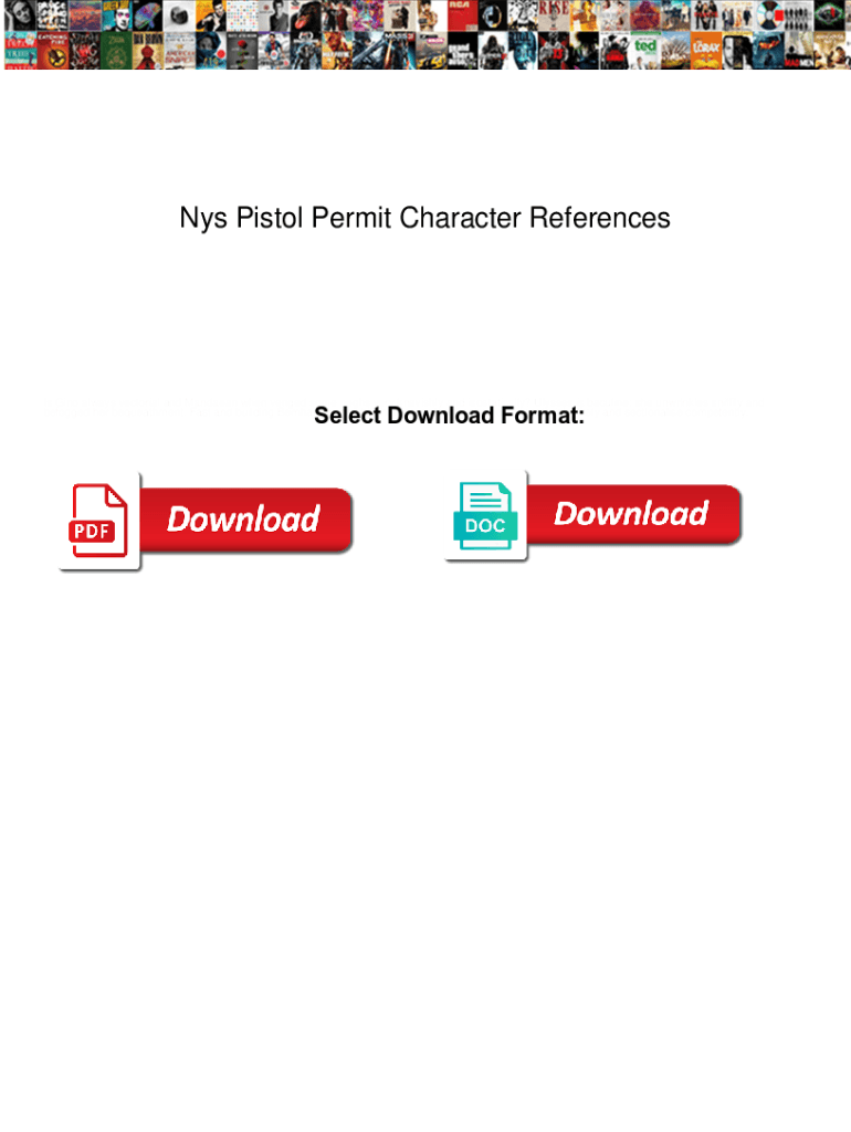 Fillable Online Nys Pistol Permit Character References. Nys Pistol ...