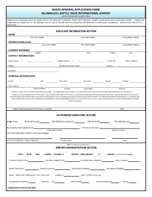Fillable Online Fillable Online badge renewal application form ...