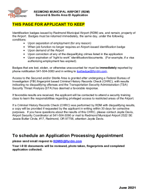 Fillable Online Badge Application. Application for SIDA badge Fax Email ...