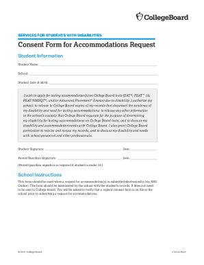 Fillable Online Consent Form for Accommodations Request. Consent form for students requesting ...
