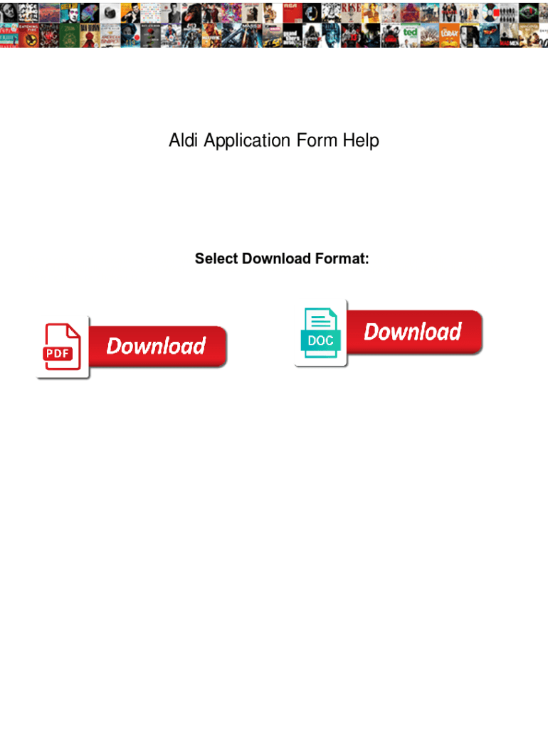 Fillable Online Aldi Application Form Help. Aldi Application Form Help ...