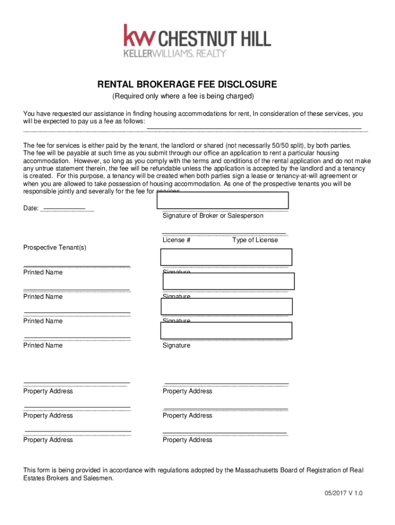 Fillable Online PDF RENTAL BROKERAGE FEE DISCLOSURE Fax Email Print ...