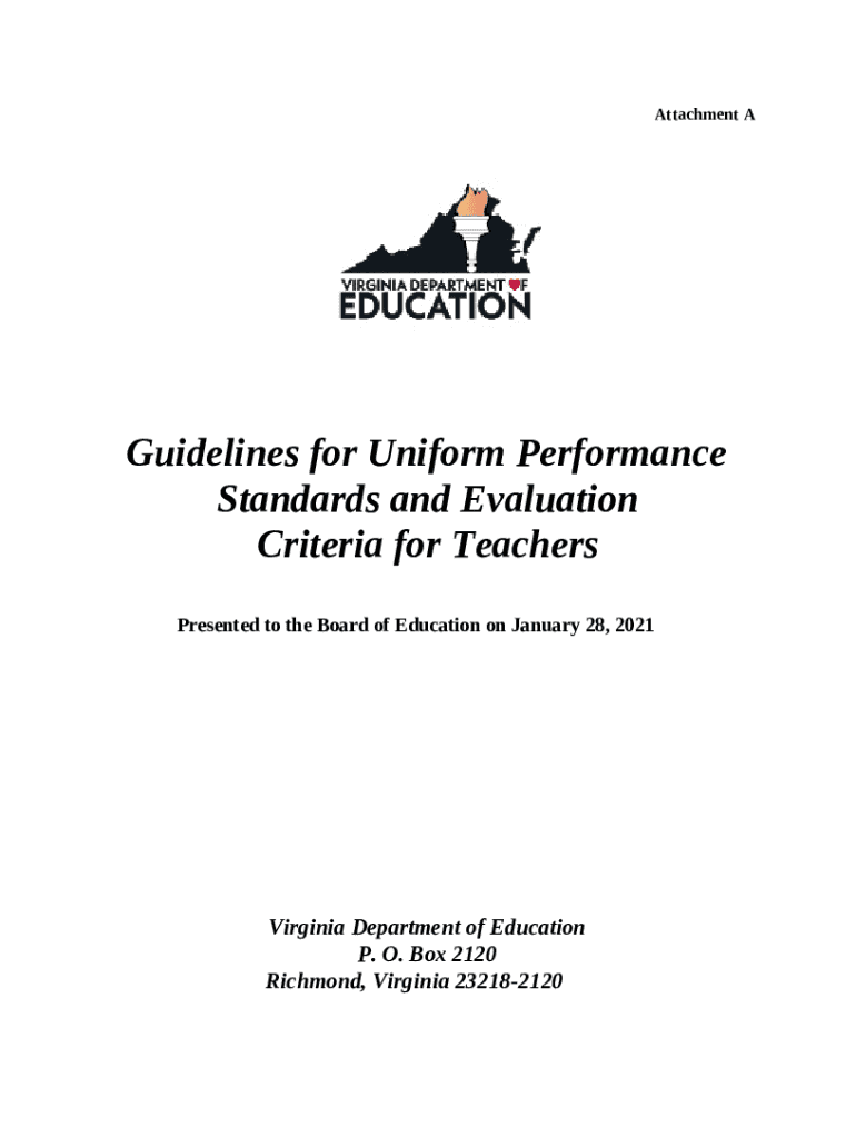 GUIDELINES FOR UNI PERANCE STANDARDS AND ... Doc Template | pdfFiller
