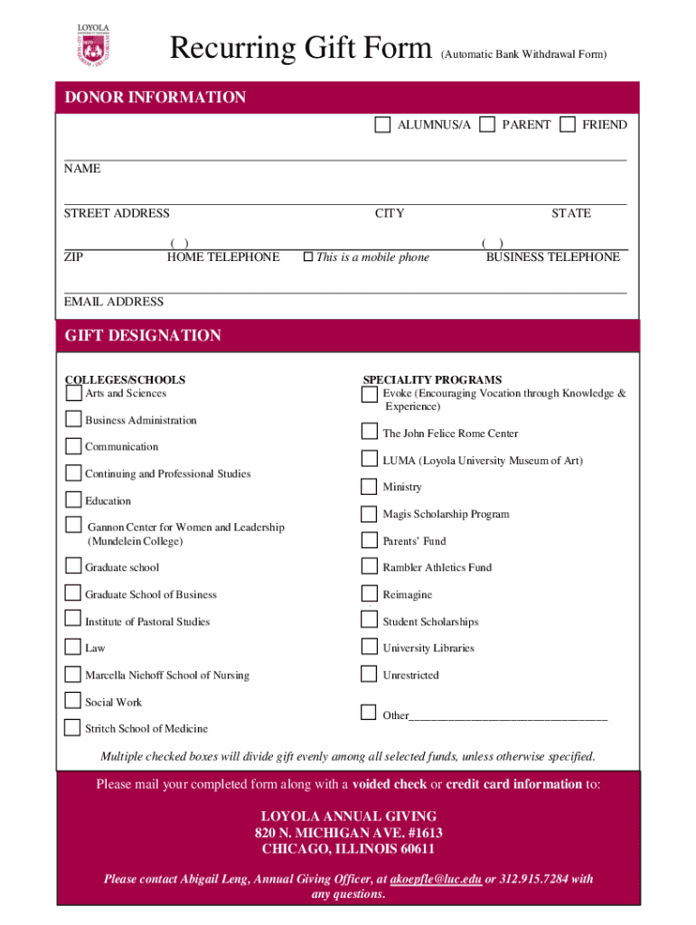 Fillable Online www.fundraising123.orgRecurring-Giving-Sample ...