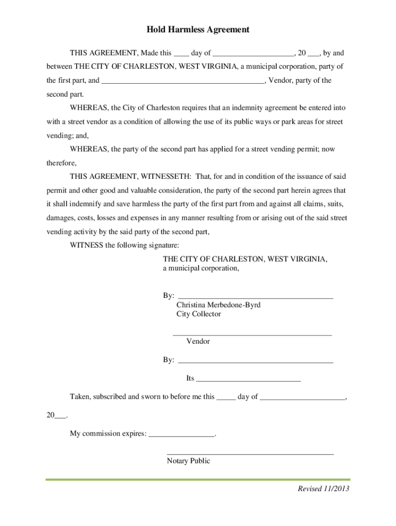 Fillable Online UTILITY EASEMENT ENCROACHMENTS AND HOLD HARMLESS ...