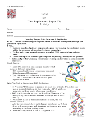 Biology Dna Replication Paperclip Activity Answers 43 ... Doc Template ...