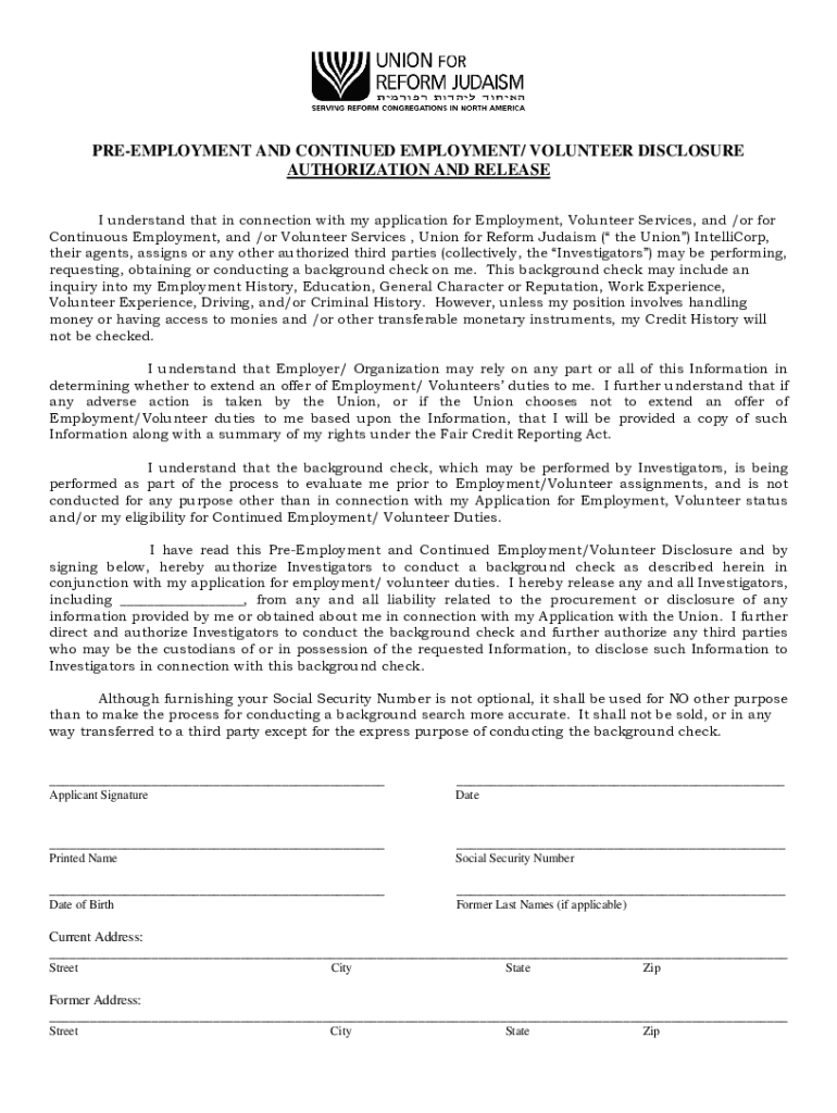 Fillable Online www.cog-ps.comemployeesdocsPRE-EMPLOYMENT DISCLOSURE ...