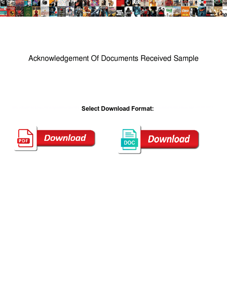 Fillable Online Acknowledgement Of Documents Received Sample ...