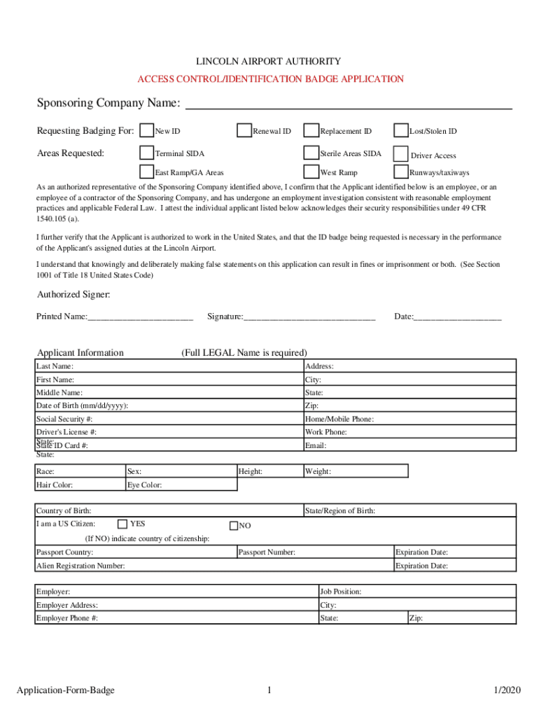 Fillable Online Fillable Online Airport Badge Application.xlsx Fax ...