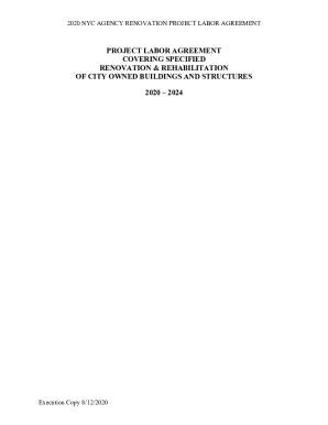 Fillable Online Fillable Online Project Labor Agreement Covering New ...