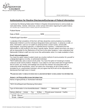 Fillable Online Authorization for Disclosure of Health Information271 ...