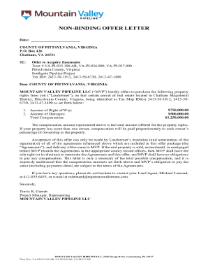 Fillable Online NON-BINDINGOFFER LETTER Fax Email Print - pdfFiller