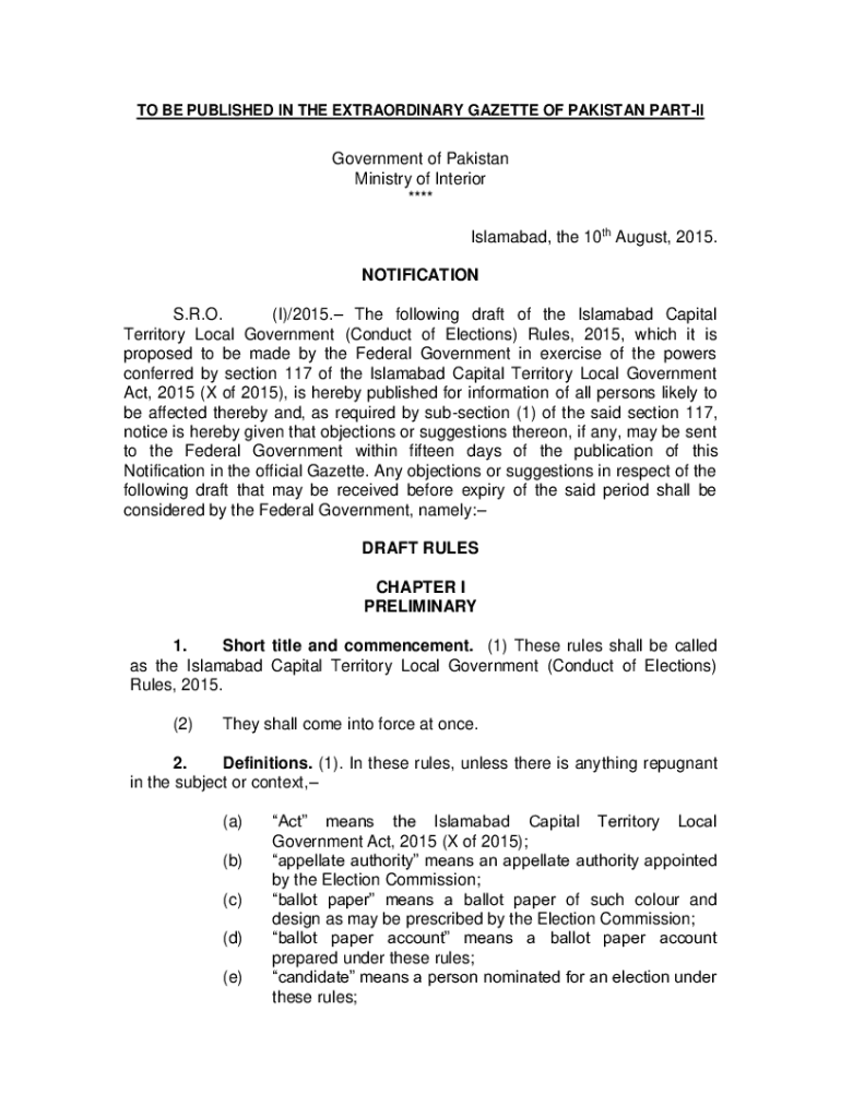 PK Published In The Extraordinary Gazette Of Pakistan Part-II ...