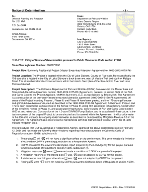 Fillable Online Notice of Determination - CA.gov Fax Email Print ...