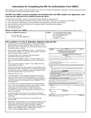 Fillable Online Instructions for Completing the IRS Tax Authorization ...