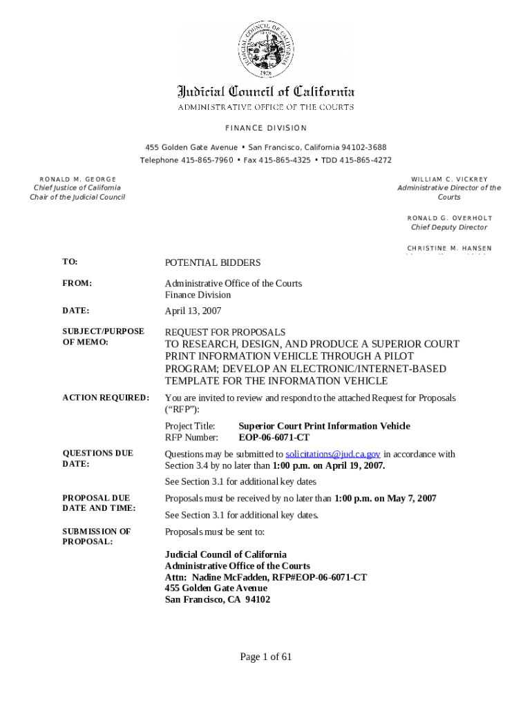 ADMINISTRATIVE OFFICE OF THE COURTS REQUEST FOR PROPOSAL ... Doc ...