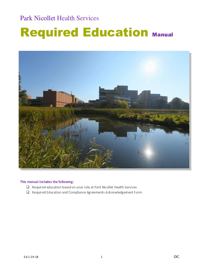 Fillable Online Park Nicollet Health Services Required Education Manual Fax Email Print - pdfFiller