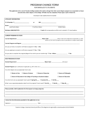 Fillable Online www.tc.columbia.eduform-libraryregistrarFOR ENROLLED TC ...