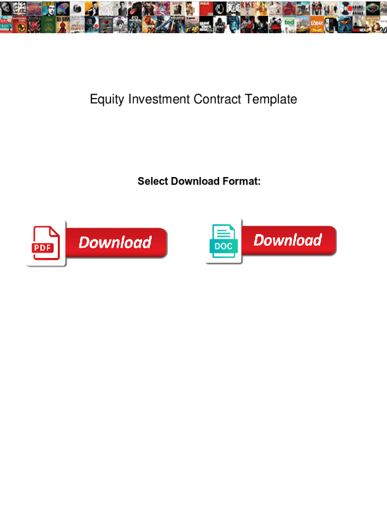 Fillable Online Equity Investment Contract Template. Equity Investment ...