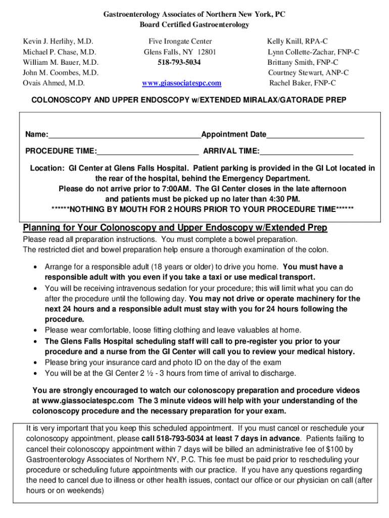 Fillable Online Planning for Your Colonoscopy with Extended Prep Fax ...
